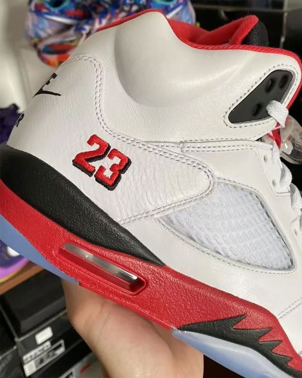 Fire Red Jordan 5 Black Tongue HQ7978-101 | SneakerNews.com