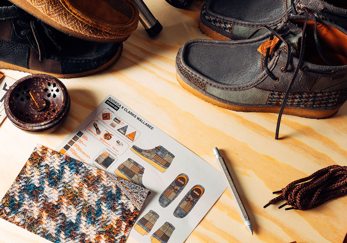 Patchwork Bodega Clarks Wallabee 2025 | SneakerNews.com