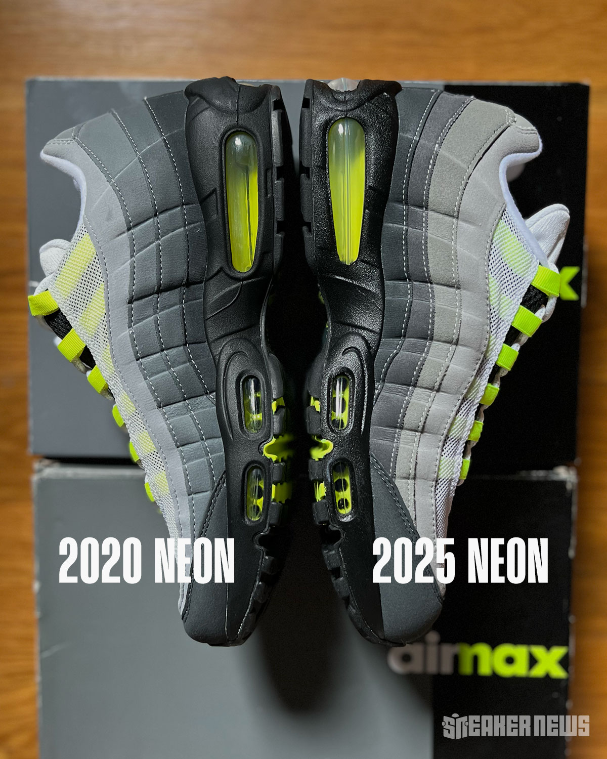 Nike Air Max 95 OG Neon Comparison | SneakerNews.com