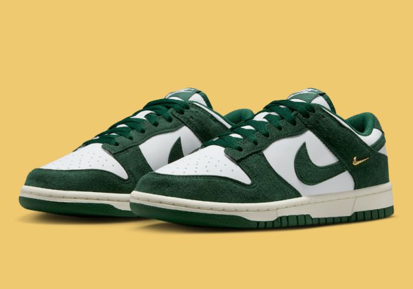 Nike Dunk Low Gold Mini Swoosh IB4417-100 | SneakerNews.com