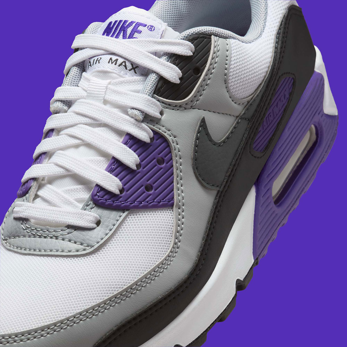 Nike Air Max 90 Grey/Purple DH8010-110 | SneakerNews.com
