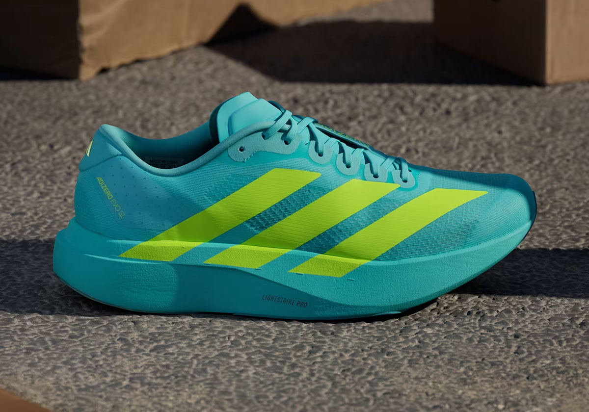 adidas adiZero EVO SL Flash Aqua JS4506 | SneakerNews.com